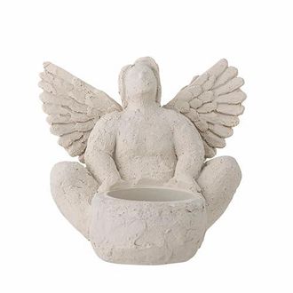 Bloomingville Hadassa Teelichthalter aus Polyresin in der Farbe Weiß, Größe: L11,5xH10xW8,5 cm, 82062261