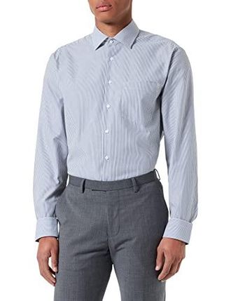 Seidensticker Herren Business Hemd Regular Fit Chemise, Bleu (Dunkelblau 19), 40 (Taille Fabricant: 38) Homme