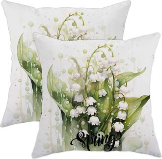 Generic Pillowcase Maigl&ouml;ckchen Im Fr&uuml;hling 2Er-Set Kissenh&uuml;lle Leicht Pflege Kissen Bezug Hypoallergen Kopfkissenbezug F&uuml;r Wohnzimmer M&auml;nner Schlafzimmer 45X