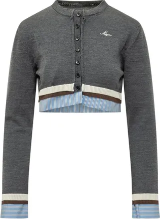 Msgm Msgm - Cardigan Court Manches Longues - Femme - Pulls - Gris - Taille: 36 FR