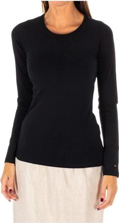 Tommy Hilfiger Femme, Tops, Noir, Taille: 36 FR T-shirt à manches longues col rond