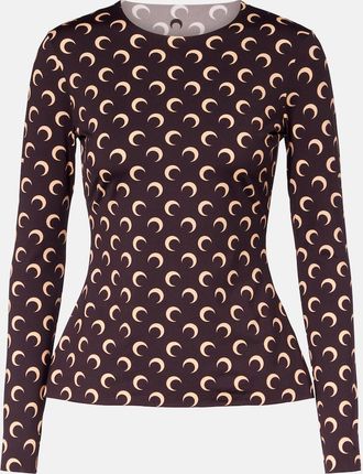 Marine Serre Top All Over Moon aus Jersey