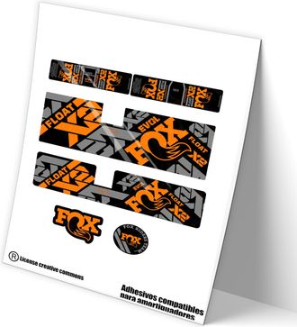 Generico Ref: VP487 Aufkleber, kompatibel mit Stoßdämpfern Fox Float X2 Factory und Performance, Factory 2021-22 MTB, Sticker, Aufkleber, Vinyl für Mountainbik