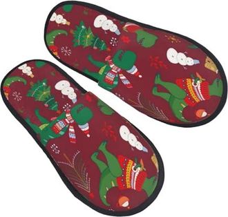 Generic Pantoufles No&euml;l Des Dinosaures Bonne Ann&eacute;e Chausson Respirantes Maison Slippers Pour Ext&eacute;rieur Femme Int&eacute;rieur M