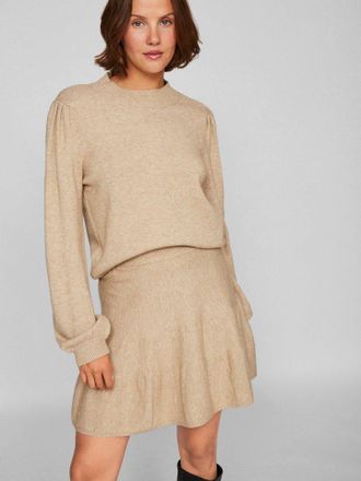 Vila Rundhalspullover VIRIL TURTLE-NK BALLOON L/S TOP - NOOS Materialmix, regular fit