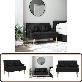 vidaXL Vidaxl - Sitzbank mit Kissen Schwarz 113x64,5x75,5 cm Stoff - Sitzbank - Sofa - Wohnzimmereinrichtung - Polstersofa - Schwarze Couch