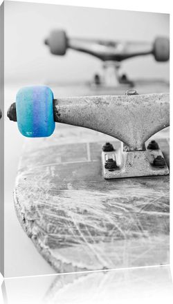 Pixxprint Skateboard schwarz weiß B&W, Größe: 80x60cm, Leinwandbild, fertig gespannt, Wandbild, Dekoration, Kunstdruck, kein Poster