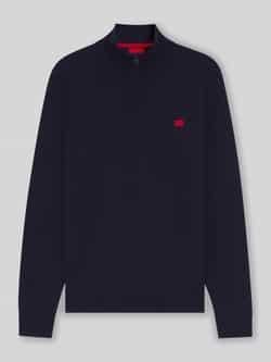HUGO BOSS Regular Fit Troyer aus reiner Baumwolle Modell SAN QUINTUS