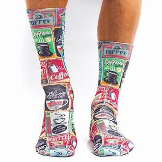 Wigglesteps Chaussettes Antid&eacute;rapantes pour homme Caf&eacute; r&eacute;tro Taille unique 41-46