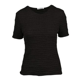 Jil Sander Bluse mit Raffung Stretch - - Tops - Damen - Schwarzk - S