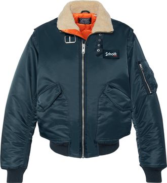 Schott NYC Herren 210airwingrs-navy-m Jacke, blau, M