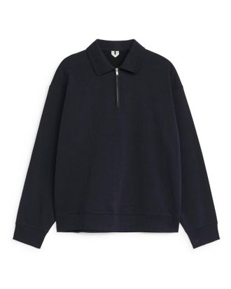 Arket Poloshirt Mit Kurzem Rei&szlig;verschluss -Blau