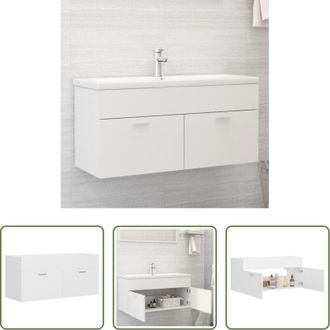 vidaXL vidaXL Rangement salle de bain - Armoire d&eacute;vier Blanc 100x38,5x46 cm Bois ding&eacute;nierie