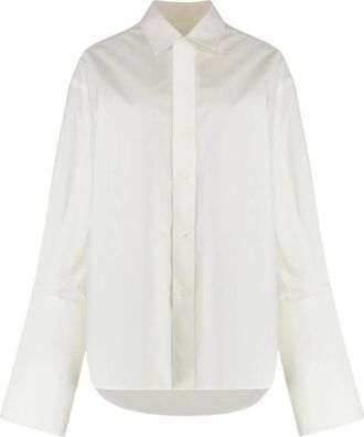Maison Margiela Femme, Blouses et Chemises, Blanc, Taille: 40 FR Chemise Oversize en Popeline de Coton