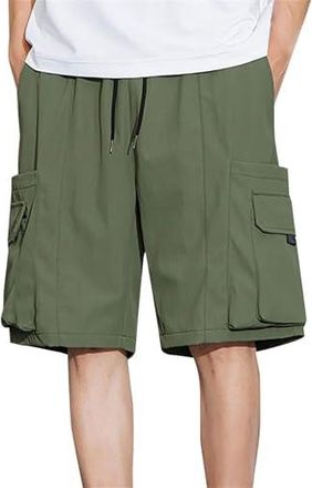 Generic Short de course pour homme - Coupe ajust&eacute;e - Extensible - Taille &eacute;lastique - D&eacute;contract&eacute; - Pantalon de travail - Pantalon chino coupe ajust&eacute;e - Pantal