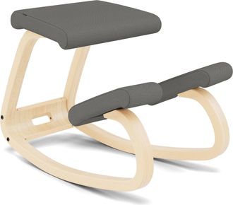 Varier Variable Balans Ergonomischer Stuhl Holz Natur/Grau Bewegung Haltung Büro Home Office Lernen 10 Jahre Qualitätsgarantie