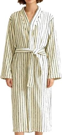 Generic Peignoir de bain en tissu &eacute;ponge pour femme, robe de nuit longue en polaire corail, grande taille, robe de chambre longue en polaire douce pour homme 