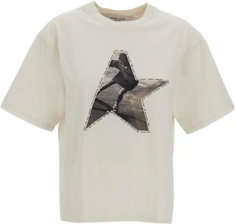 Golden Goose Femme, Tops, Beige, Taille: 40 FR Boxy T-shirt