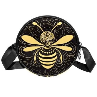 Generic Sac &agrave; bandouli&egrave;re Circle pour femme, petit sac &agrave; bandouli&egrave;re avec fermeture &eacute;clair, bretelles r&eacute;glables, sac &agrave; main rond d&eacute;contract&eacute; pour femmes et fi