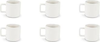 Excelsa Nordic Set mit 6 weißen Kaffeetassen, Keramik, Steingut, Fassungsvermögen 80 ml