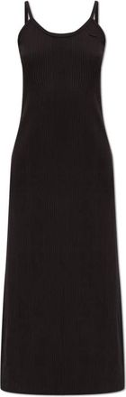 Lacoste Femme, Robes, Brun, Taille: 36 FR Robe Maxi C&ocirc;tel&eacute;e en Coton &agrave; Bretelles