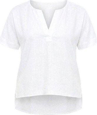 Angel Of Style Longbluse Bluse A-Linie Leinenoptik Halbarm