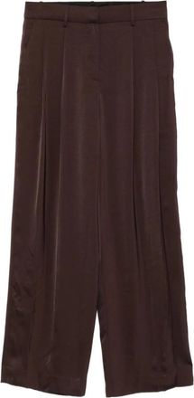 Michael Kors Femme, Pantalons, Brun, Taille: 42 FR Pantalon Large Fluide en Satin