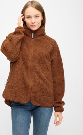 Derbe Fleecejacke DERBE Kuschelby, Damen, Gr. 44, braun (caramel caf&egrave;), Obermaterial: 100% Polyester, relaxed fit, Raglan&auml;rmel normaler Saum, Jacken Fleecej
