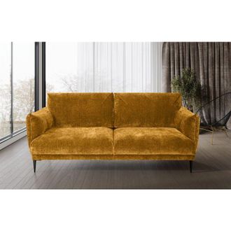 Fun Möbel Fun Moebel - Sofa Designersofa madison 2-Sitzer in Stoff Dress Me Senfgelb