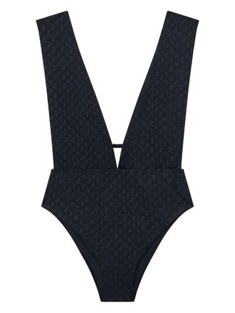 Jimmy Choo London maillot de bain &agrave; motif monogramm&eacute; - Noir