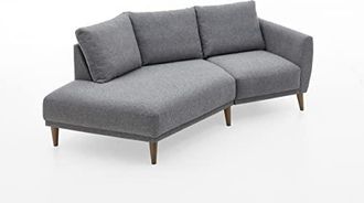 Atlantic Home Collection ATLANTIC home collection Polsterecke Elvis, im skandinavischen Stil, 220/127/91 cm, offenes Ende Links, Hellgrau