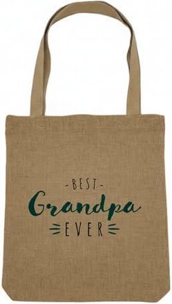 Fabulous Sac Shopping Tote Bag Aspect Lin - Best Grandpa Ever Family Grandfather - Sac de Courses Toile Epaisse 360g Beige Naturel Cabas Port&eacute; Epaule Solide Im