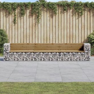 vidaXL Vidaxl - Banc de jardin design gabion 347x71x65,5cm bois de pin impr&eacute;gn&eacute;