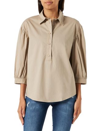 Sisley Sisley Womens 5FUALQ03A Blouse, Beige 18J, S