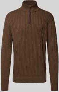 Lindbergh Troyer mit Zopfmuster und Label-Detail