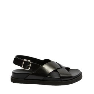 Guglielmo Rotta Schwarze Ledersandale mit Schnallenriemen - - Shoes - Damen - Schwarzk - 36 1/2 EU