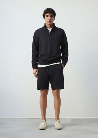 Mango Bermuda jogger 100 % coton bleu marine - Homme - XXL - MANGO MAN