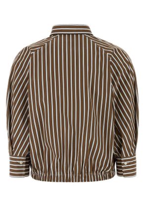 Brunello Cucinelli Striped Poplin Shirt - Brown