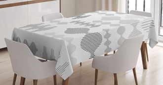 Abakuhaus Abstrakt Tischdecke, Muster von Schallwellen, F&uuml;r den Inn und Outdoor Bereich geeignet Waschbar Druck Klar Kein Verblassen, 140 x 200 cm, Dunkelgrau W