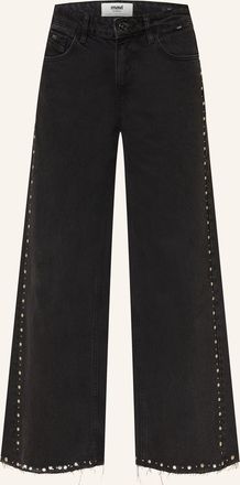 Mavi Mavi Wide Leg Jeans Rebecca Mit Nieten schwarz