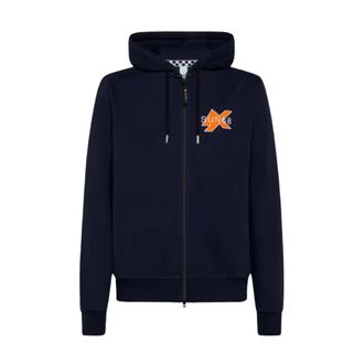 Sun 68 Blauer Kapuzenpullover mit Rei&szlig;verschluss und langen &Auml;rmeln - - Sweatshirts & Hoodies - Herren - Blau - S