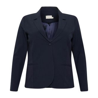 Kaffe Curve Midnight Marine Blazer mit V-Ausschnitt - - Jackets - Damen - Blau - 4XL