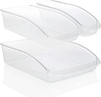 Com-Four Ensemble dorganisation du r&eacute;frig&eacute;rateur en 3 parties - Bo&icirc;tes de rangement pour larmoire de cuisine - Syst&egrave;me dorganisation avec 3 bacs de rangement