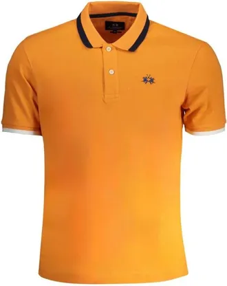 La Martina Homme, Tops, Orange, Taille: S Polo Manches Courtes