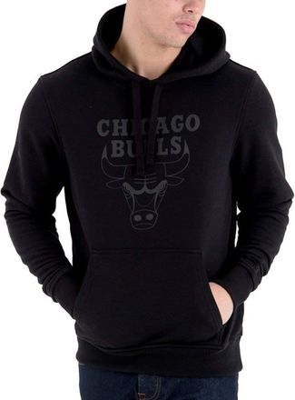 New Era NBA Chicago Bulls Team Black on Black Logo Hoodie - Schwarz Größe XS, Farbe Schwarz