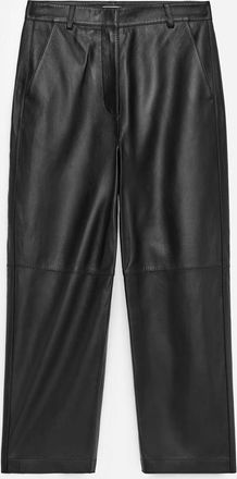 Arket Lockere Lederhose -Schwarz