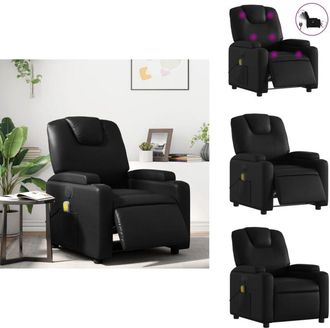 vidaXL Massagesessel Elektrisch Schwarz Kunstleder - Masseurstuhl - Elektrischer Stuhl - Fernsehsessel - Lounge Chair - Recliner