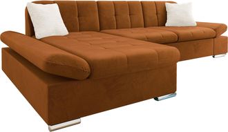 Mirjan24 Ecksofa Malwi Premium mit Regulierbare Armlehnen L-Form Sofa vom Hersteller Eckcouch mit Schlaffunktion + Bettkasten Couch Wohnlandschaft (Piano 21 + 
