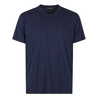 Tom Ford Blaue Crew Neck T-shirts und Polos - - Tops - Herren - Blau - XL
