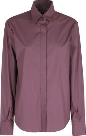 Federica Tosi Femme, Blouses et Chemises, Violet, Taille: 36 FR Camicia in popeline